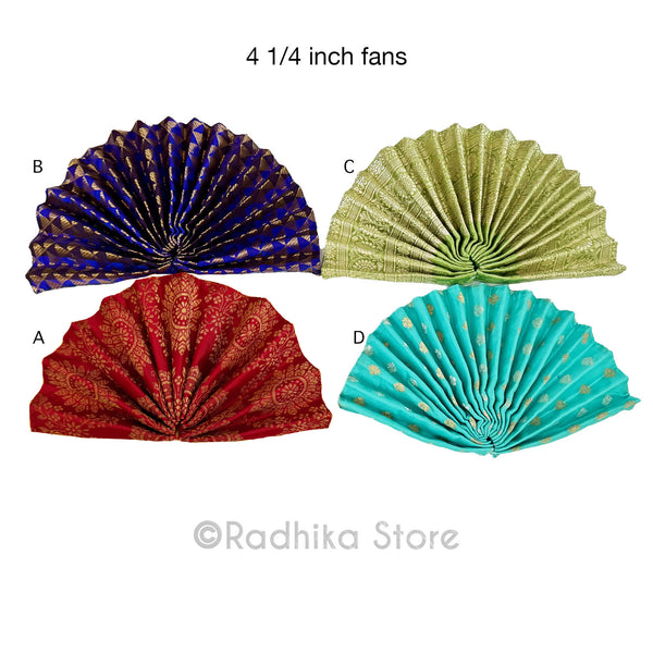 Turban Fans -Jacquard Front Silk Back- 4 1/4 Inch - Set of 2 - Radhika ...