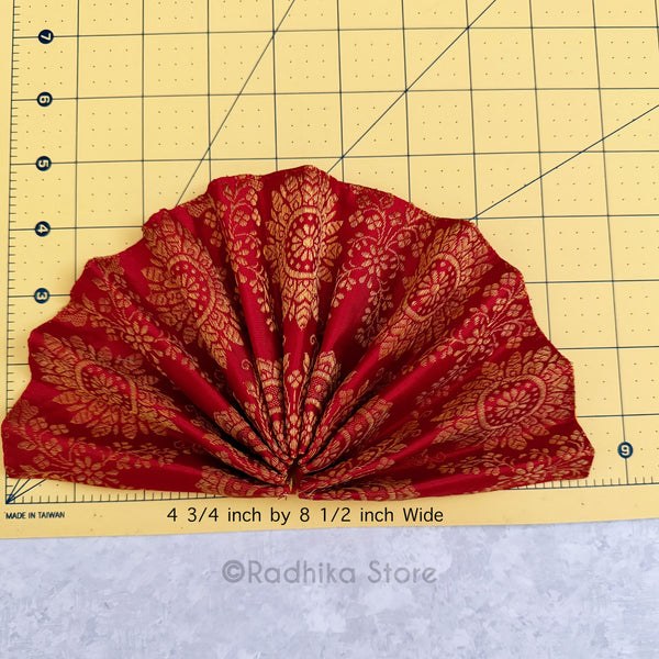 Turban Fans -Jacquard Front Silk Back- 4 1/4 Inch - Set of 2 - Radhika ...