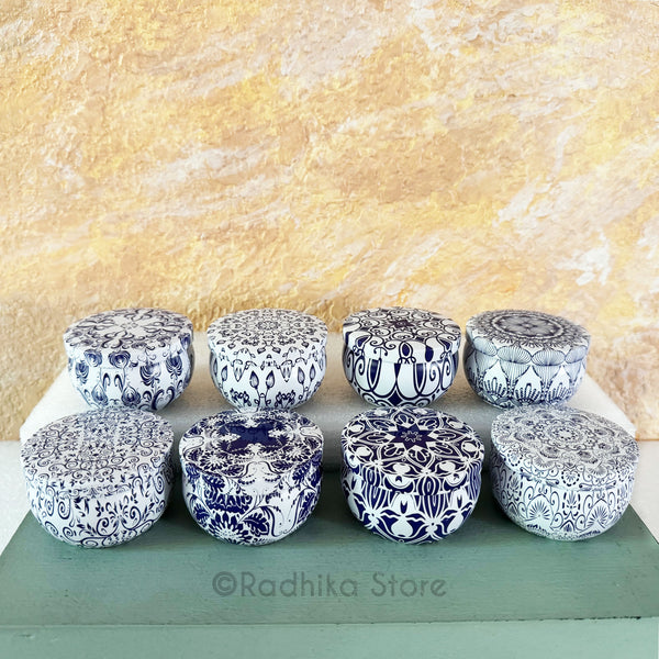 Decorative Miniature Soy Candle Tins With Lids - Set of 8 - Set B ...