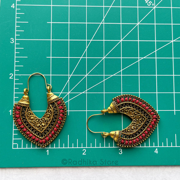 Rustic Vedic Look Earrings - Radhika Store