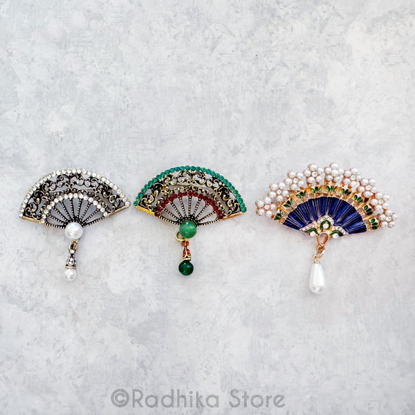 Elegant Fan - Pendants-(Pins) - Radhika Store