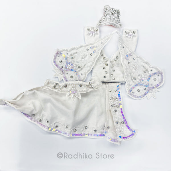 Krishna's Pearl Garden - White - Silk - Gaura Nitai Deity Outfit ...