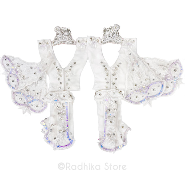 Krishna's Pearl Garden - White - Silk - Gaura Nitai Deity Outfit ...