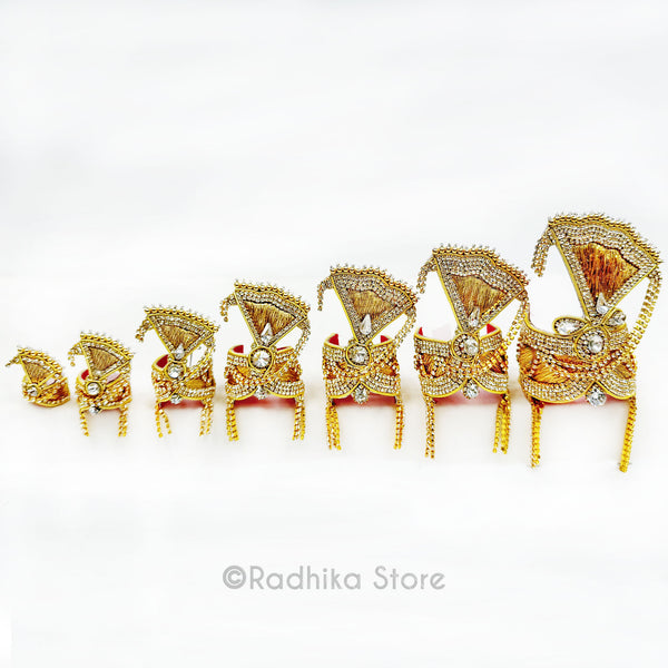 Golden Prince - Fan - Deity Crown - Radhika Store