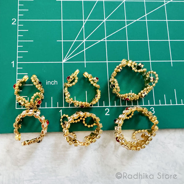 Scalloped Emerald Ruby - Armlet/Anklet Set - Choose Size - Radhika Store