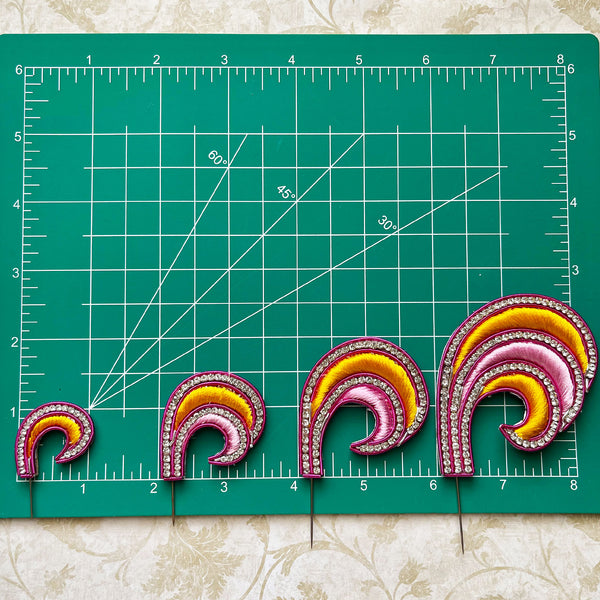 Marigold And Pink Embroidery Turban Pins - Mayapur Curls - Set of 2 ...