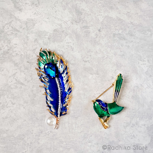 Peacock Feather Or Vrindavan Bird Pendants Radhika Store