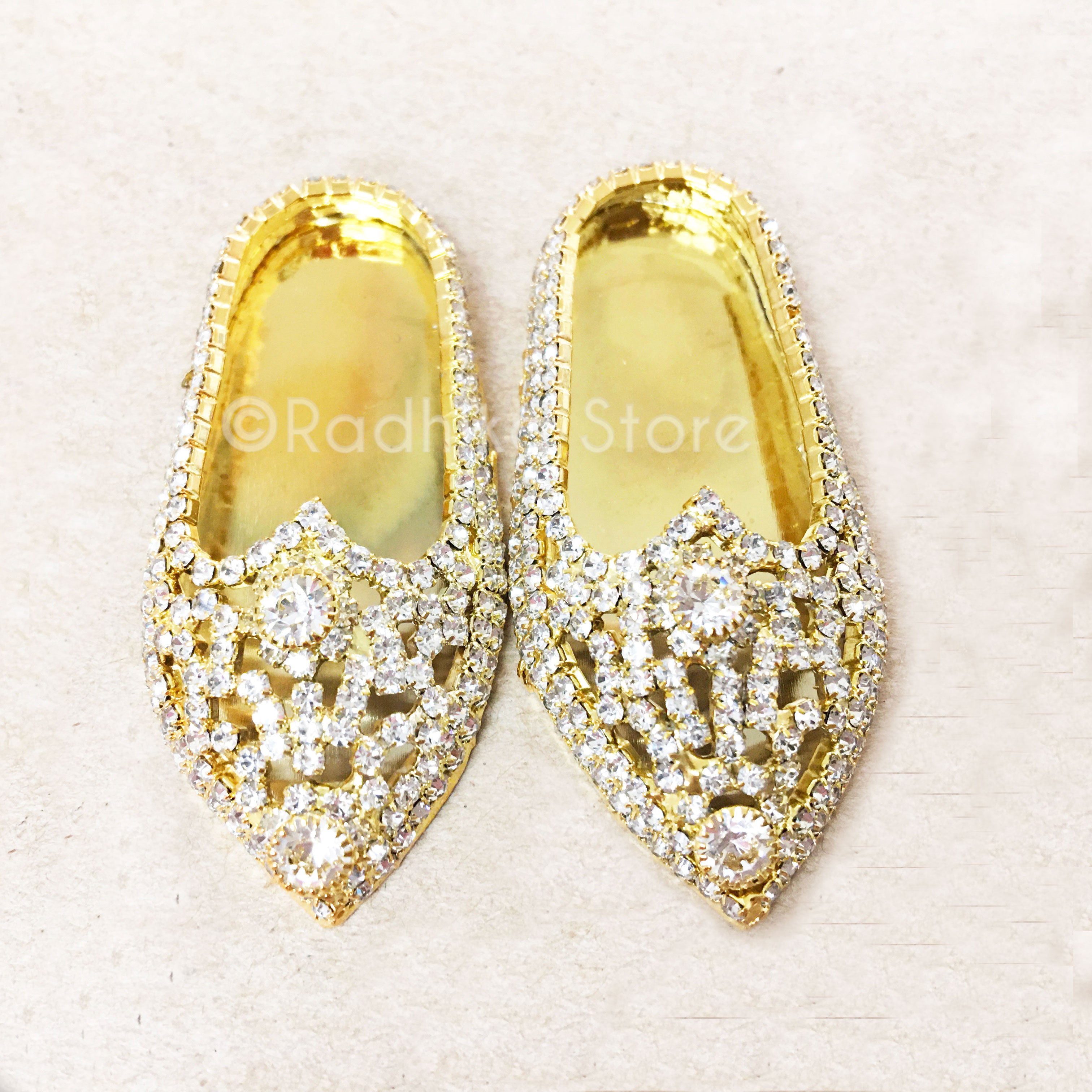 Diamond Rhinestone - Deity Shoes - Large Sizes - Radhika Store