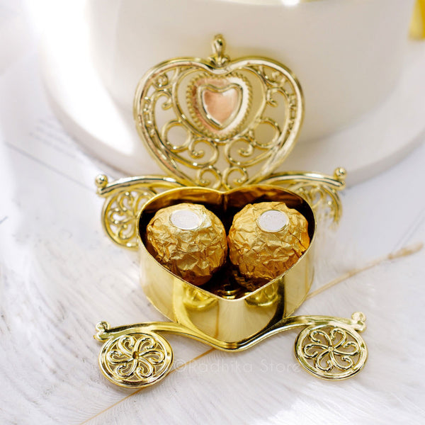Miniature Heart Shaped Rath-Cart - Multi Purposes - Silver or Gold Col ...