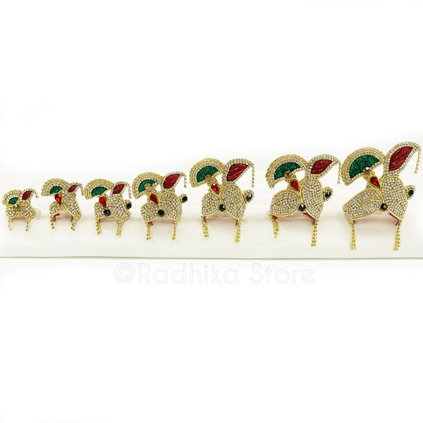 Turban Fan Emerald Ruby - Deity Crown - Radhika Store