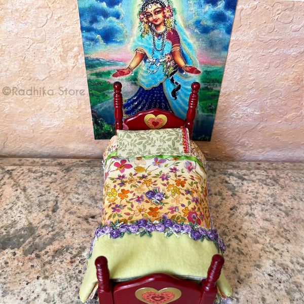Little Vrindavan Forest Flowers-Mahogany Poster Bed - Radhika Store